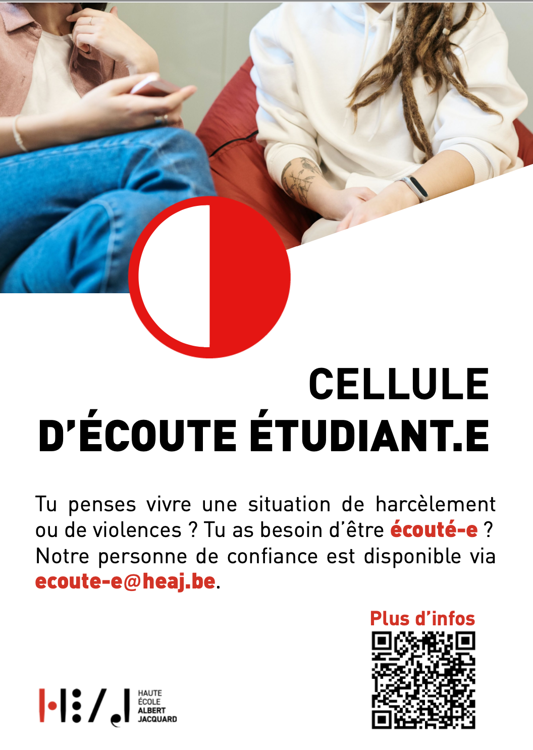 La HEAJ lance sa cellule d'écoute étudiante - Haute École Albert Jacquard